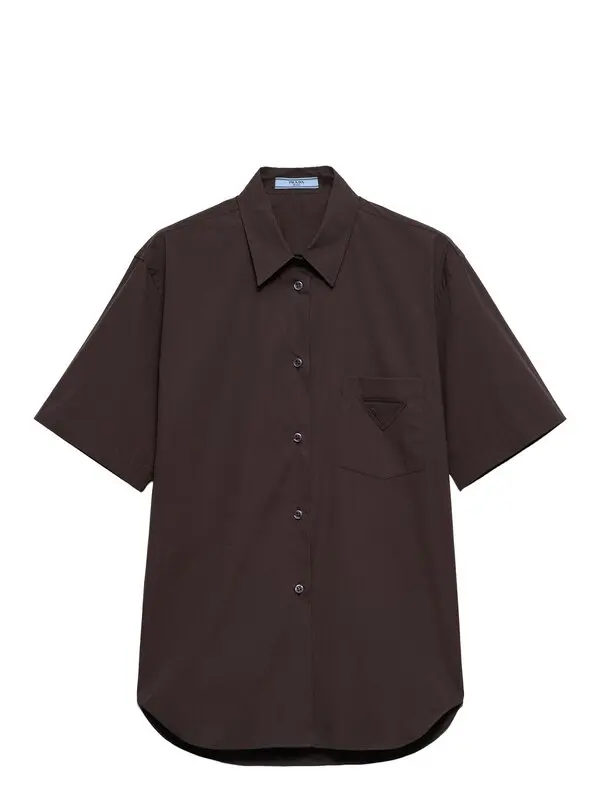 Prada Stretch Poplin Shirt - Brown