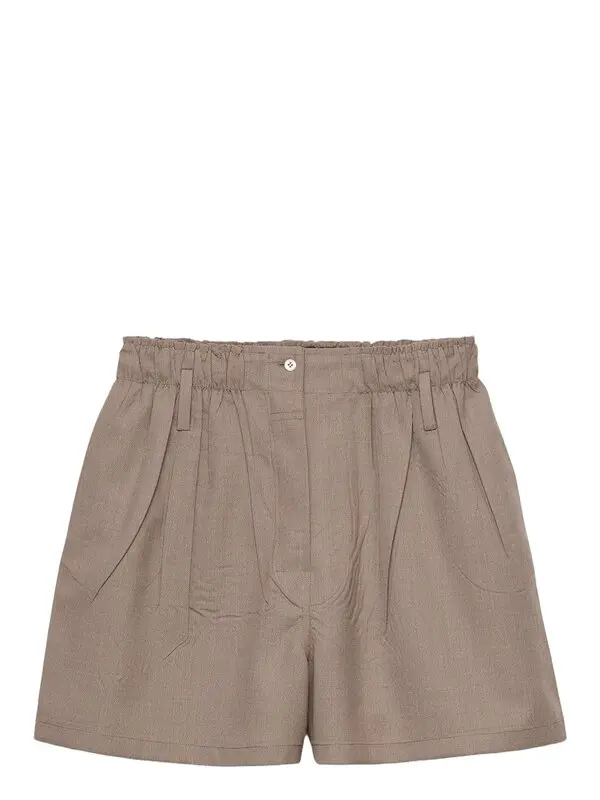 Prada Mouliné Wool Shorts - Neutral