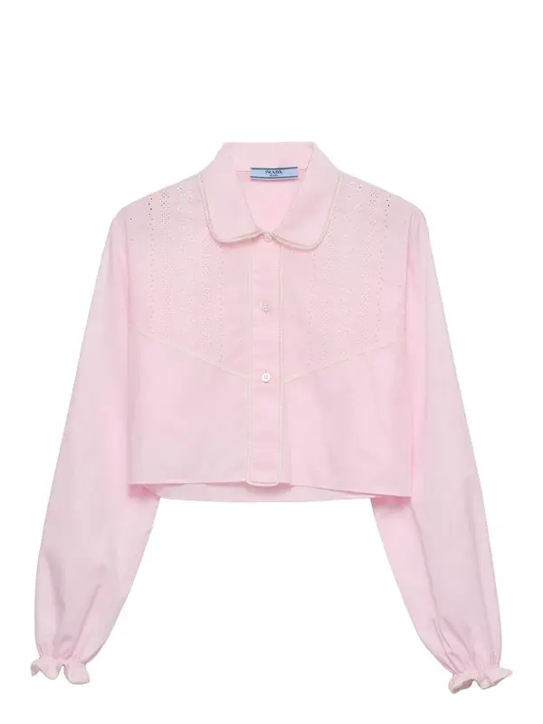 Prada Embroidered Cropped Shirt - Pink