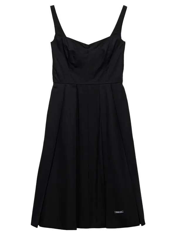 Prada Cotton Canvas Fit-and-flare Dress - Black