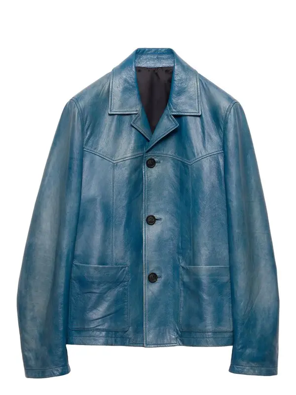 Prada Nappa Leather Jacket - Aviator Blue