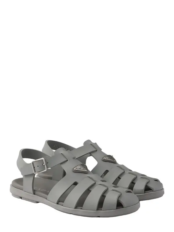 Prada Rubber Fisherman Sandals - Steel Gray