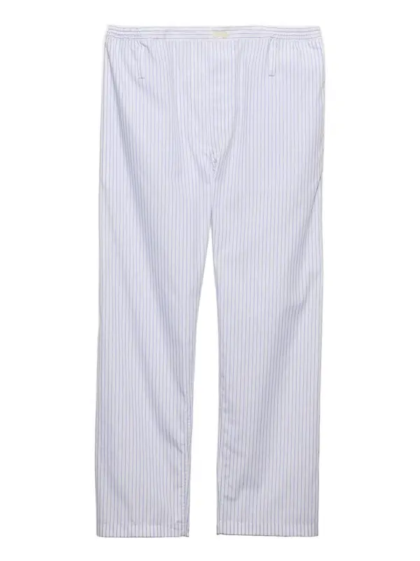 Prada Striped Poplin Slim Fit Pants - White/light Blue