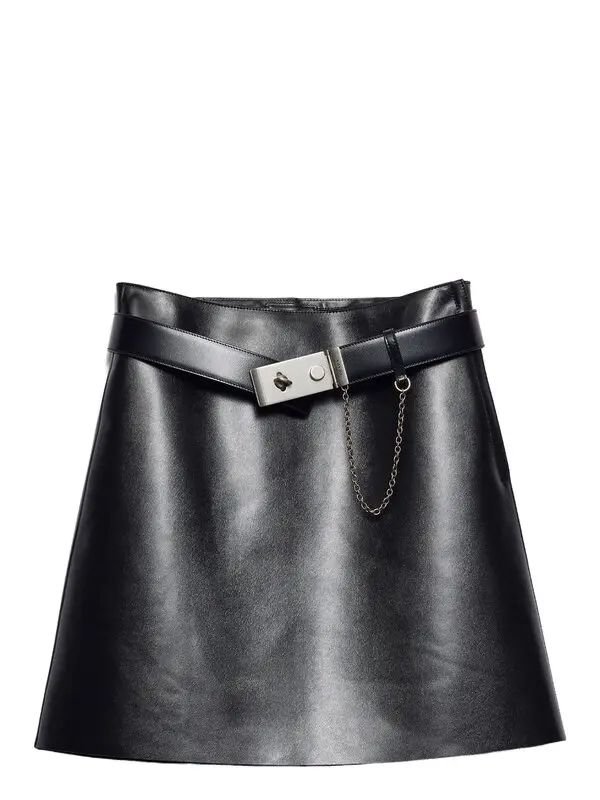 Prada Leather Miniskirt - Black