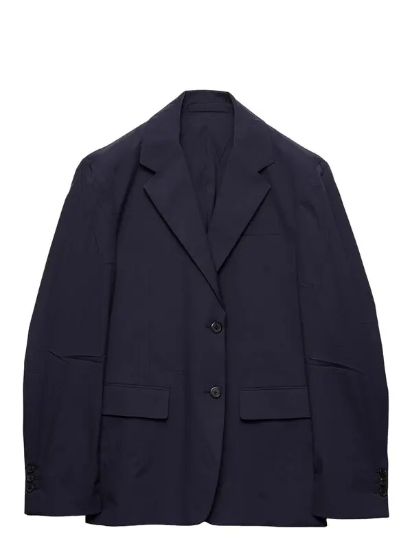 Prada Single-breasted Stretch Poplin Jacket - Blue