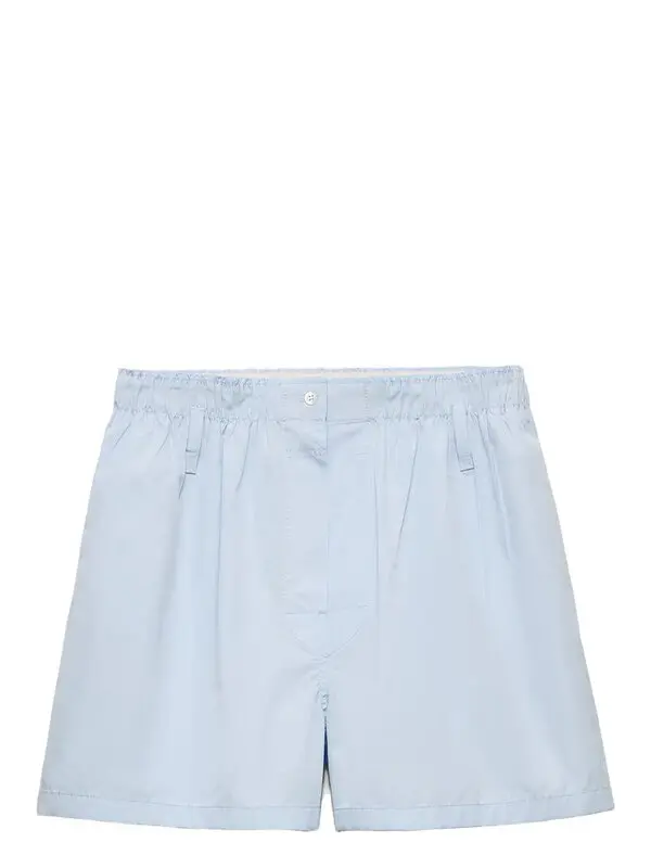 Prada Cotton Poplin Shorts - Light Blue