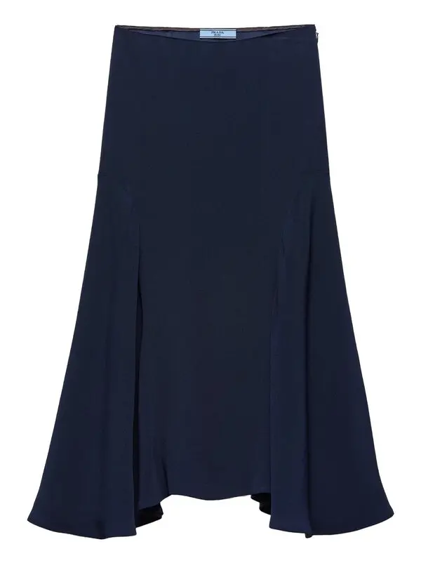 Prada Cady Crepe Midi-skirt - Navy
