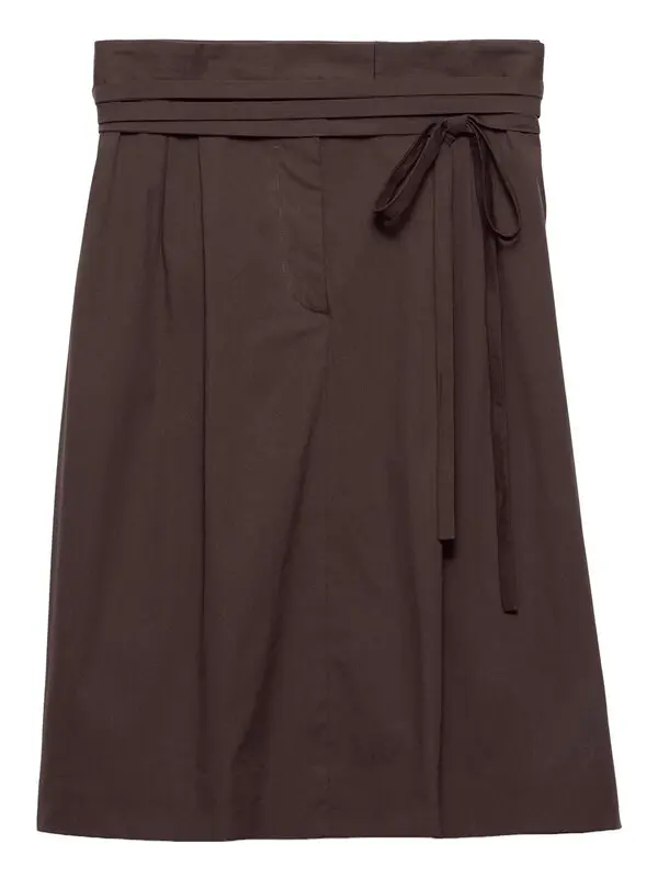 Prada Poplin Wrap Skirt - Brown