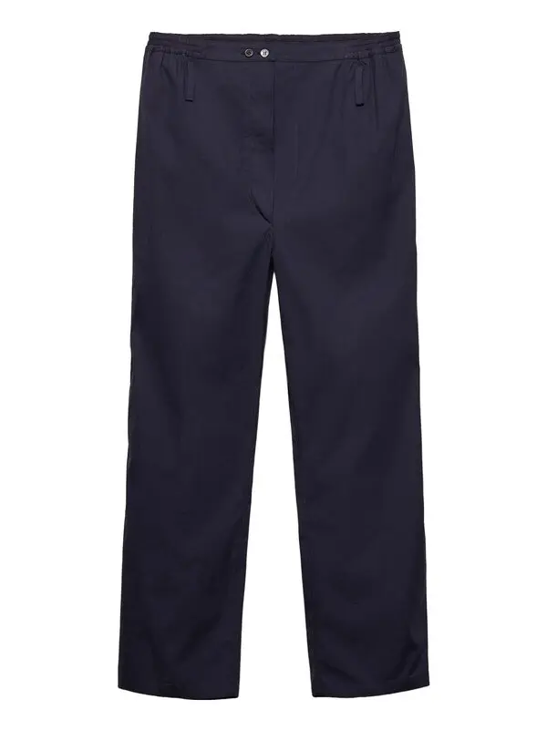 Prada Cotton Poplin Straight Leg Pants - Blue