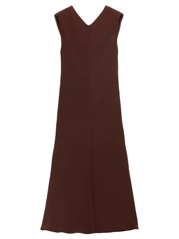 Prada Satin Crepe Midi-dress - Brown
