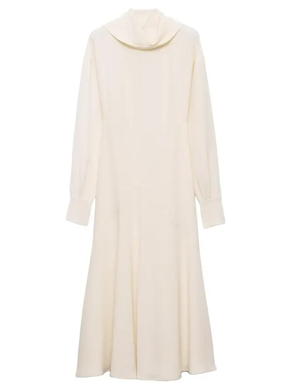 Prada Silk Broadcloth Midi-dress - Neutral