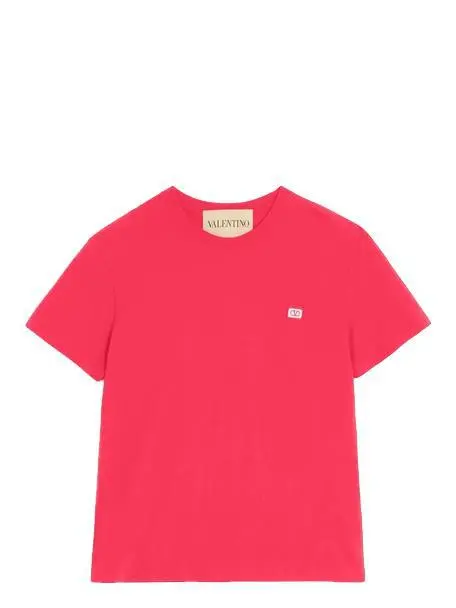Valentino Garavani Cotton T-shirt With Vlogo Patch - Red