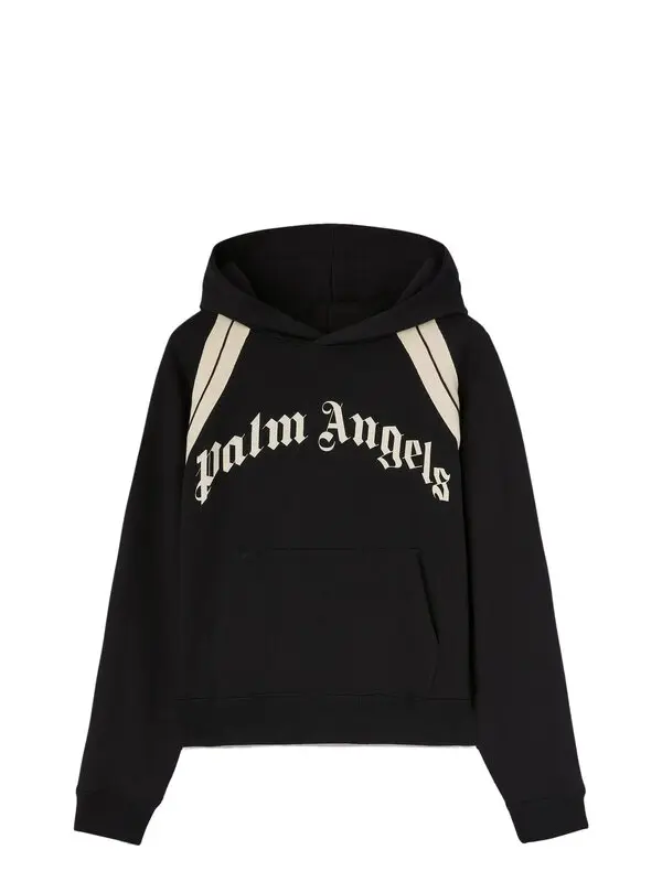 Palm Angels Curved Logo Track Hoodie - Black