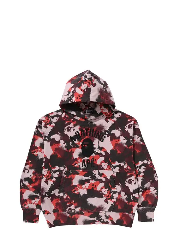 A BATHING APE Camouflage Print Pullover Hoodie - Red