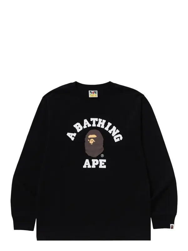 A BATHING APE College Long-sleeve Tee - Black