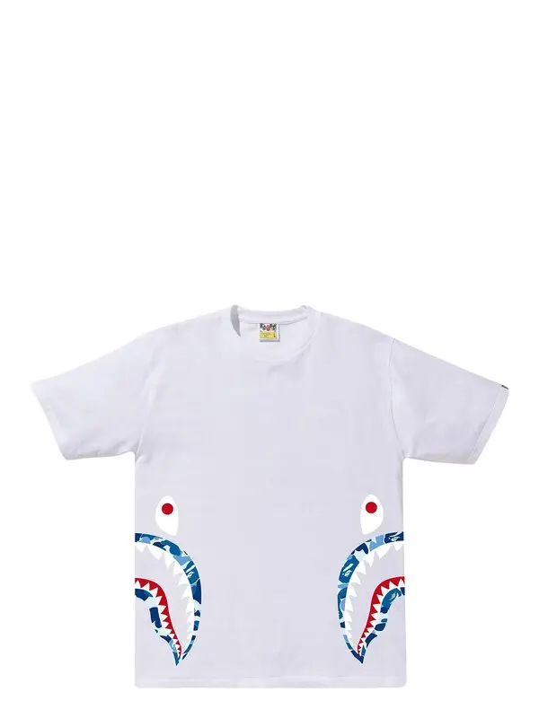 A BATHING APE Abc Camo Side Shark Tee - White
