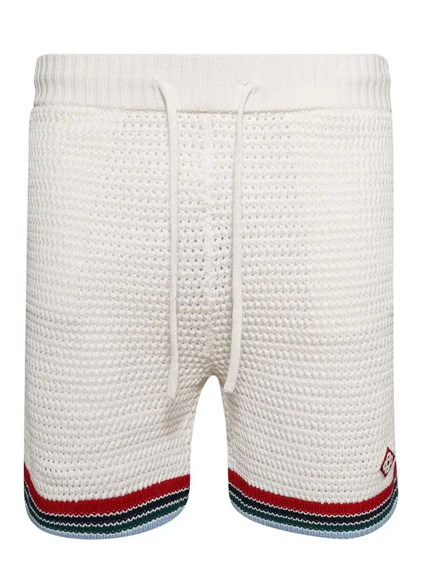 Casablanca Sporty Crochet Shorts - White