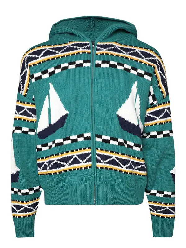 Rhude Bateau Knit Zip-up - Green