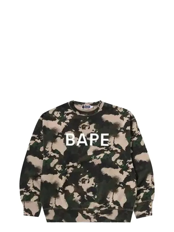 BAPE Map Camo Crewneck Sweatshirt - Green