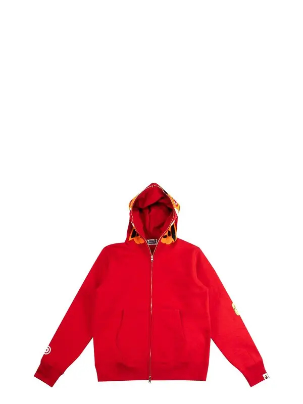 A BATHING APE Tiger Full Zip Hoodie - Red