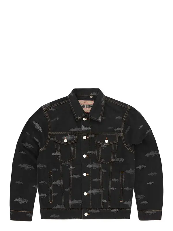 CORTEIZ Alcatraz Pattern Denim Jacket - Black