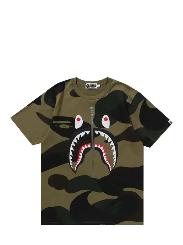 A BATHING APE Giant 1st Camo Shark Tee - Green