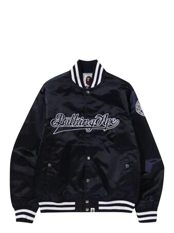 A BATHING APE Baseball Varsity Jacket - Blue