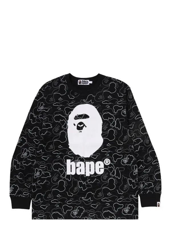 A BATHING APE Neon Camo Long-sleeve Tee - Black