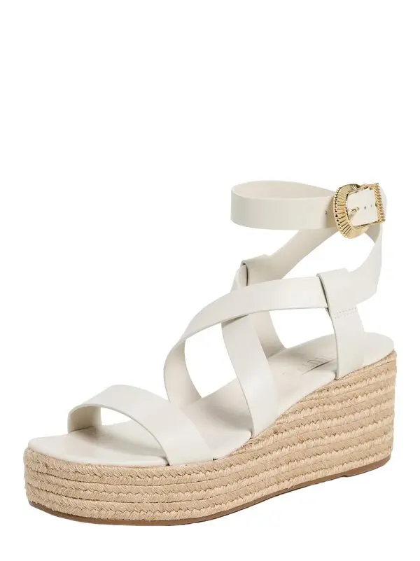 Schutz Harper Flatform Espadrilles - Pearl