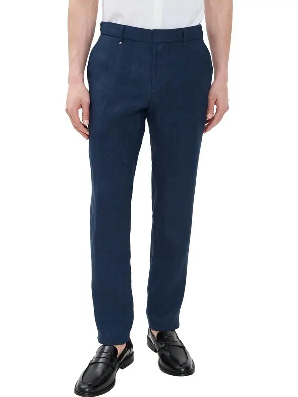 Hugo Boss C-genius Linen Trousers - Dark Blue