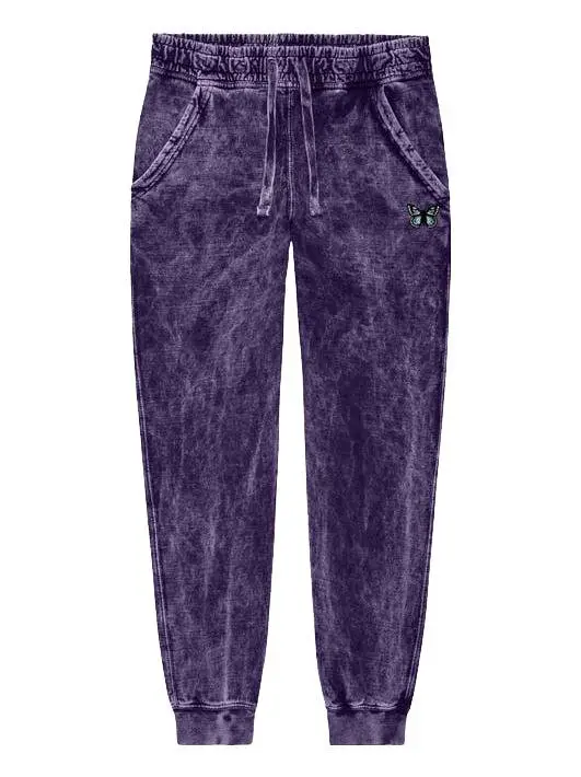 DALIX Butterfly Midweight Fleece Jogger Pant - Purple