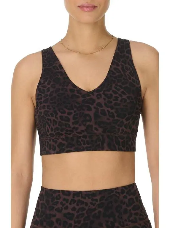 Sweaty Betty Ultimate Yoga Sports Bra - Brown Leopard Skin Print