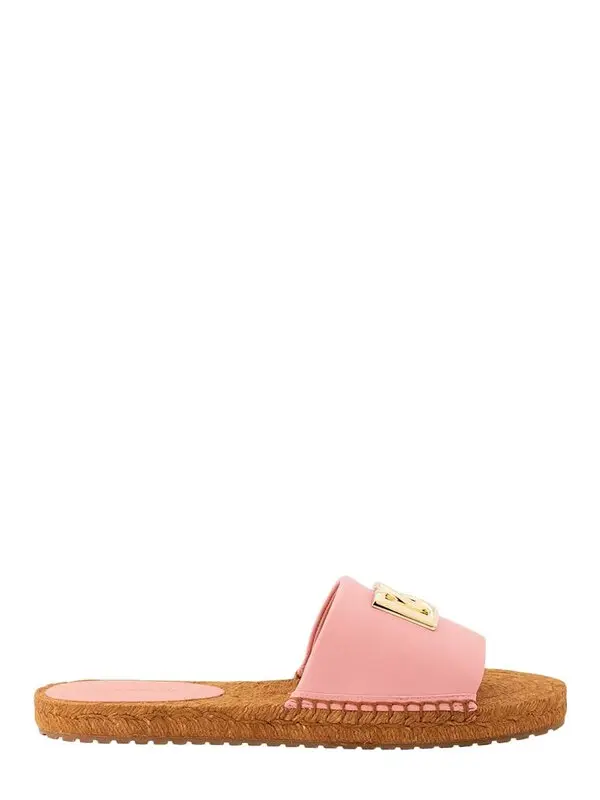 Dolce & Gabbana Dg Medallion Napa Espadrille Sandals - Pink