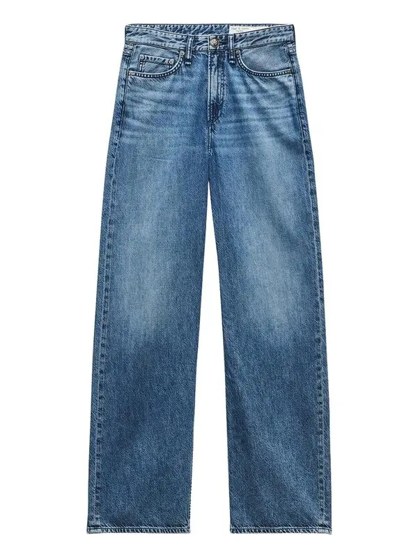 Rag & Bone Featherweight Logan Mid-rise Wide Jeans - River