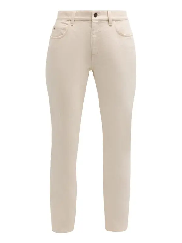 Lafayette 148 New York Cropped Straight-leg Jeans - Washed Ecru