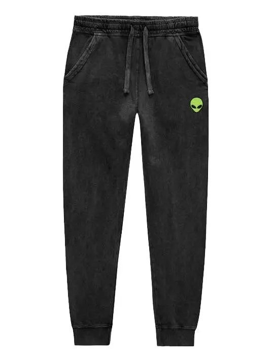 DALIX Alien Midweight Fleece Washed Jogger Pant - Black
