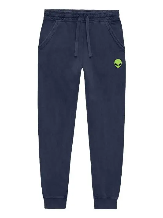 DALIX Alien Midweight Fleece Washed Jogger Pant - Denim Blue