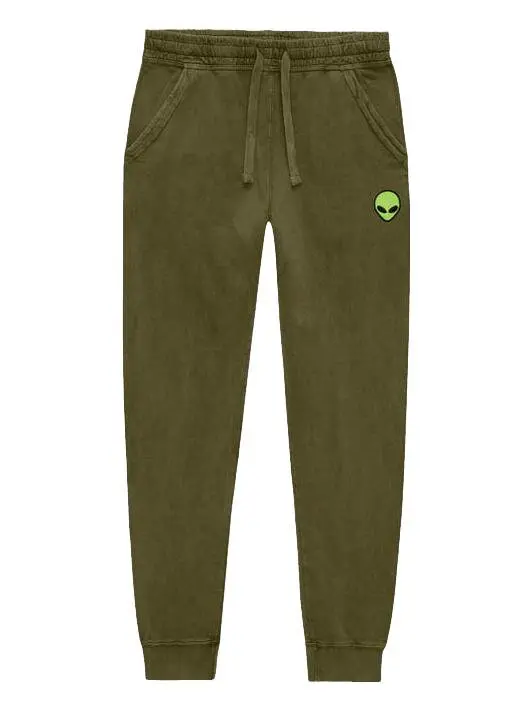 DALIX Alien Midweight Fleece Washed Jogger Pant - Olive
