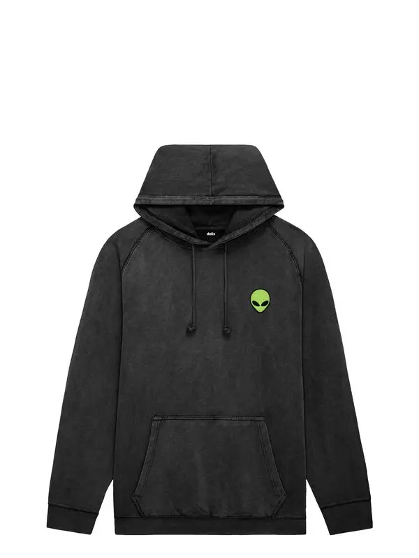 DALIX Midweight Mineral Washed Hoodie - Black