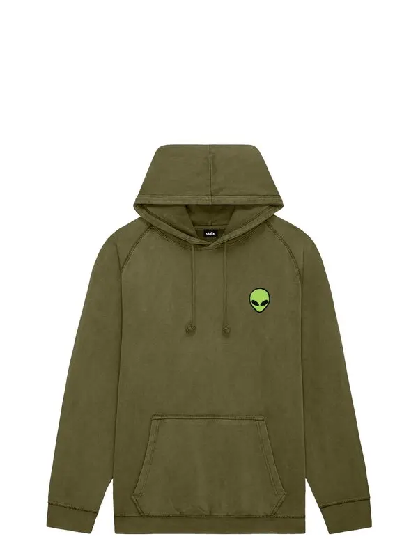 DALIX Midweight Mineral Washed Hoodie - Olive