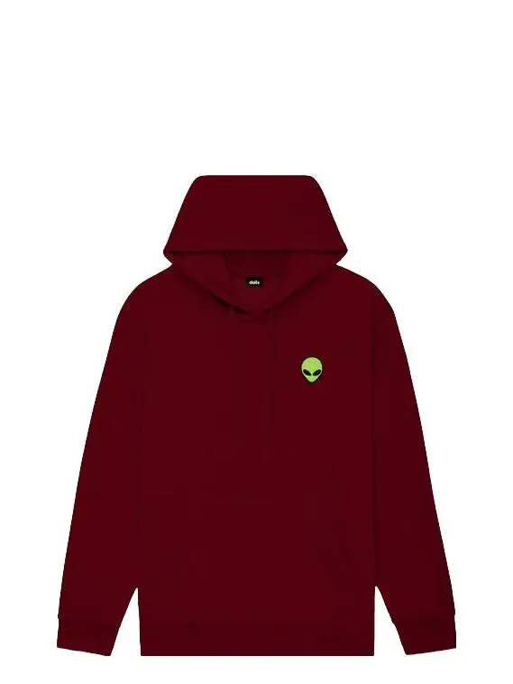 DALIX Alien Graphic Hoodie - Burgundy