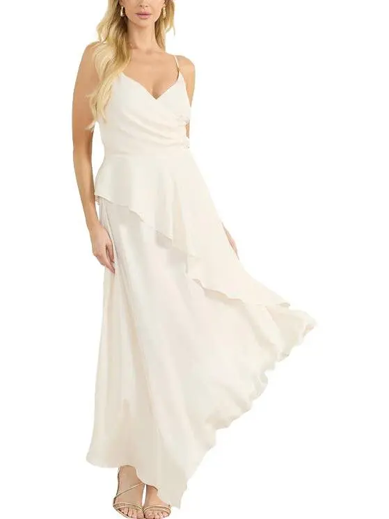 MARCIANO Giselle Asymmetric Maxi Dress - Beige