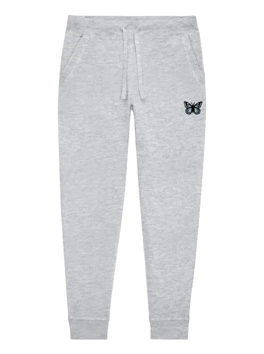 DALIX Butterfly Fleece Jogger Pant - Heather Gray