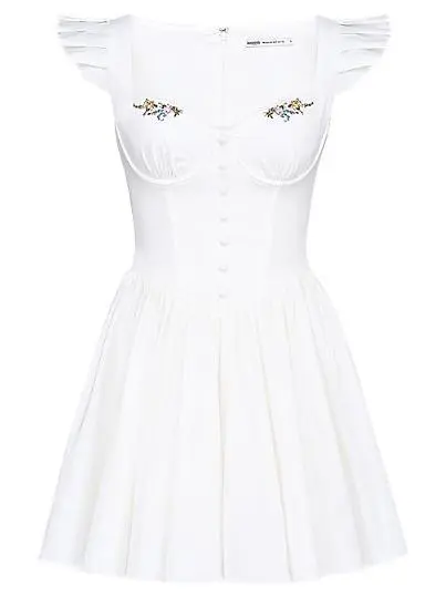 House Of Cb Sisi Floral-embroidered Mini Dress - White