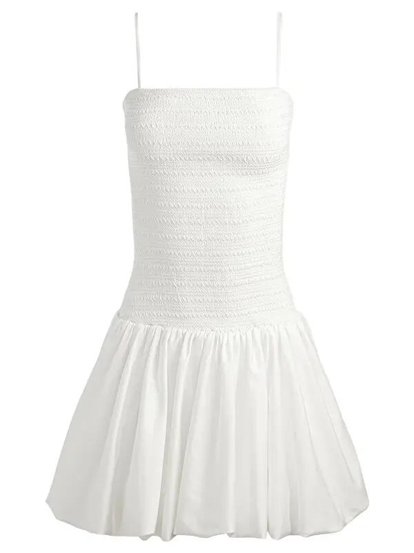 Alice + Olivia Arden Drop-waist Mini Dress - Off White