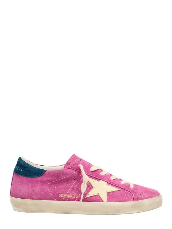 Golden Goose Super-star Suede Low-top Sneakers - Pink/blue/yellow