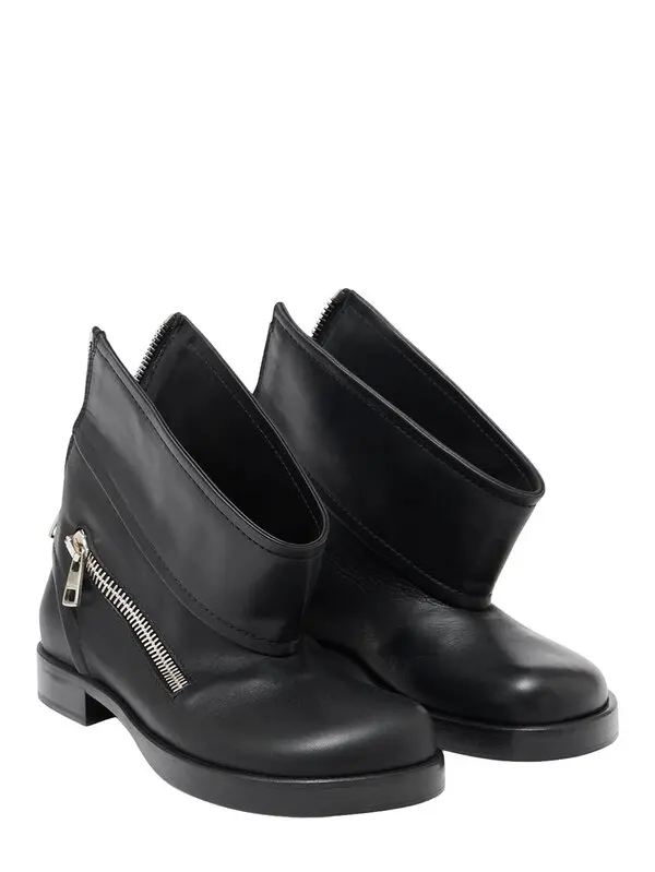 JW Anderson Leather Biker Booties - Black
