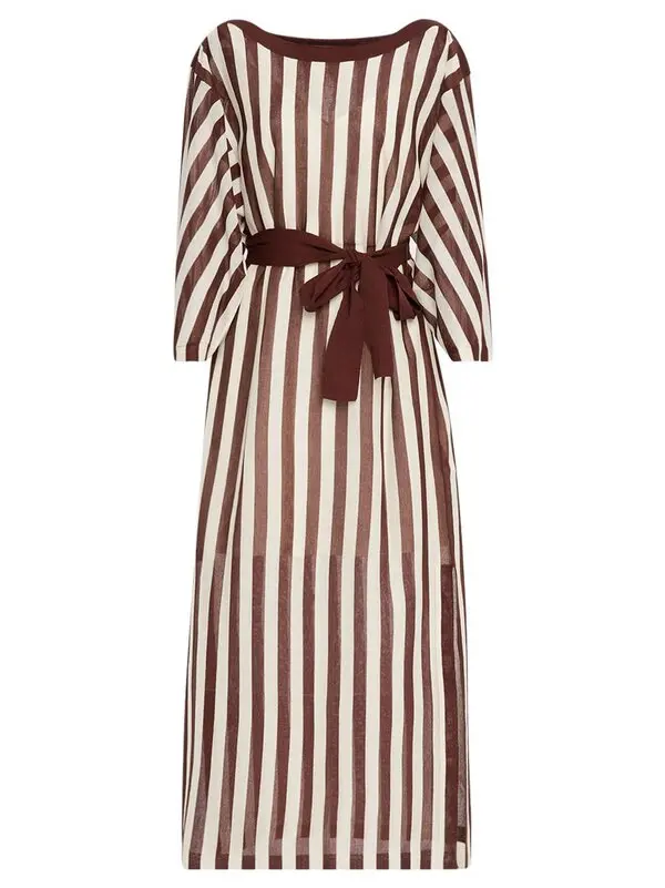 Zimmermann Striped Maxi Dress - Chocolate Stripe