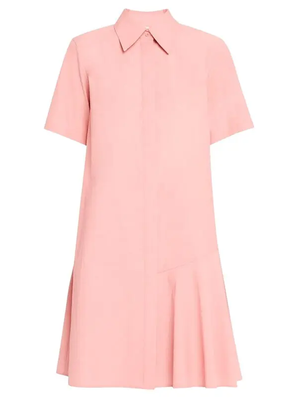 Lafayette 148 New York Flounce-hem Shirtdress - Pastel Pink Melange