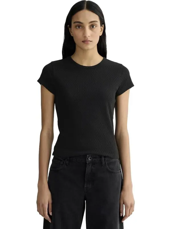 Everlane Pointelle Short-sleeve T-shirt - Black